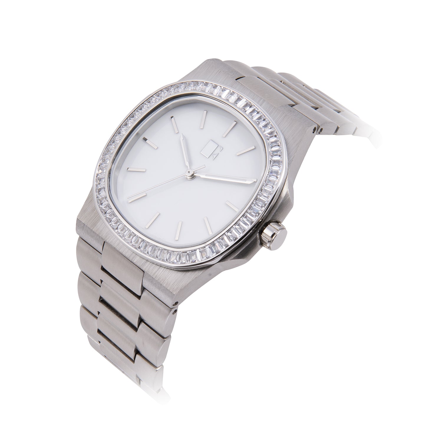 Stainless Steel White Stone Bezel Watch – Rosie Fortescue Jewellery